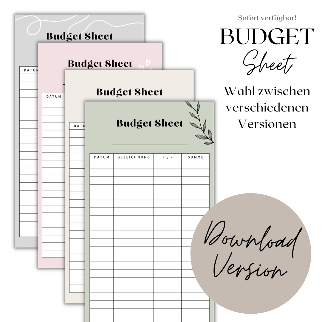 Budget Sheet - Download Version – labudget