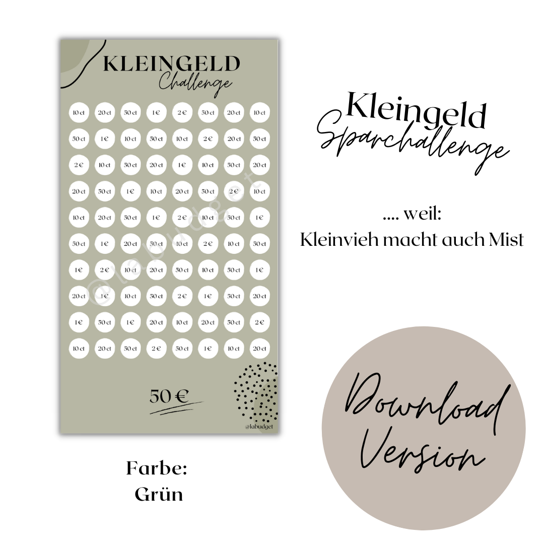 Kleingeld Sparchallenge - Download Version – labudget