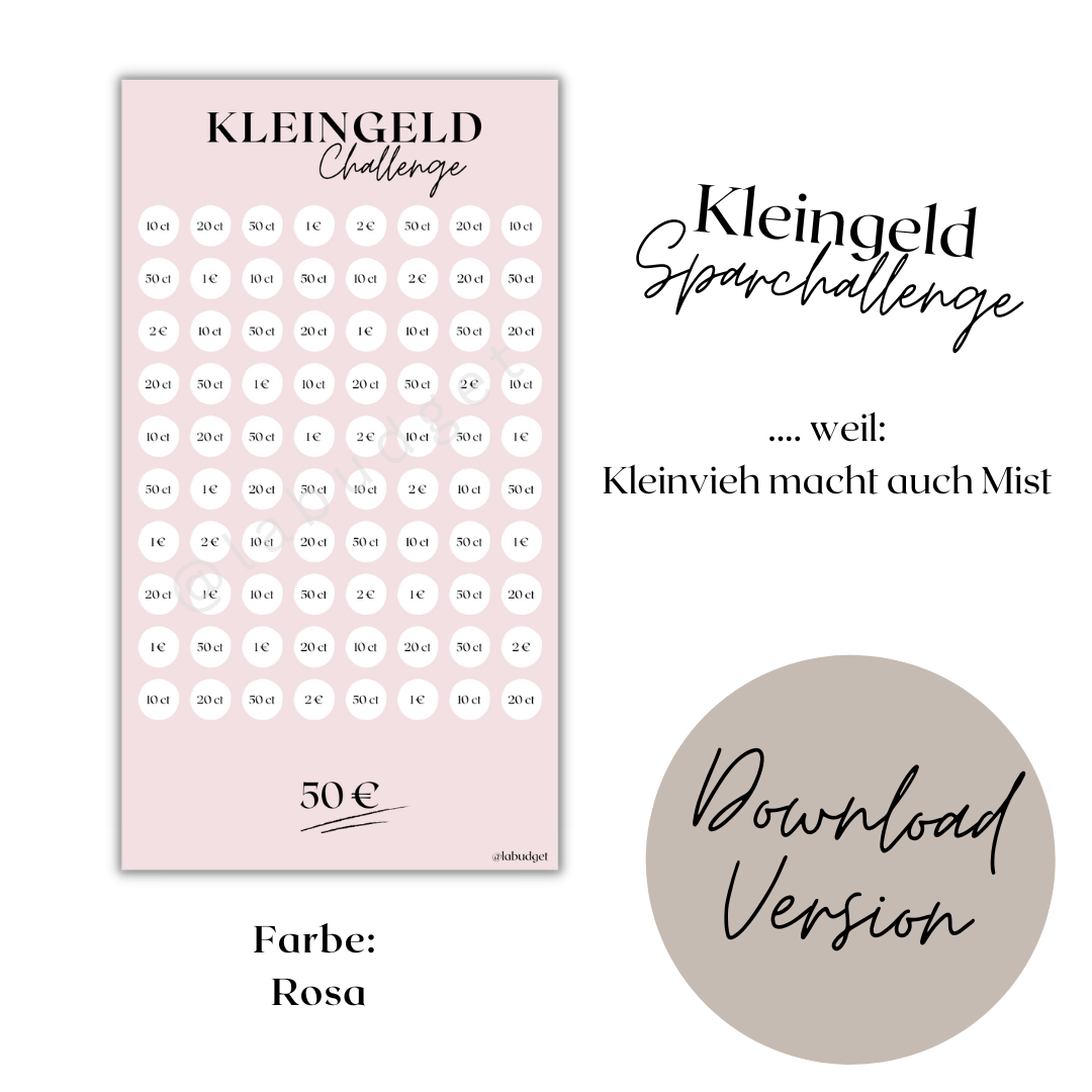 Kleingeld Sparchallenge - Download Version – labudget